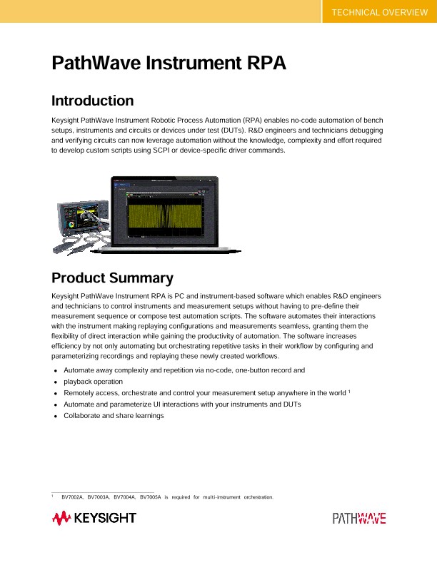 PathWave Instrument RPA PDF Asset Page | Keysight